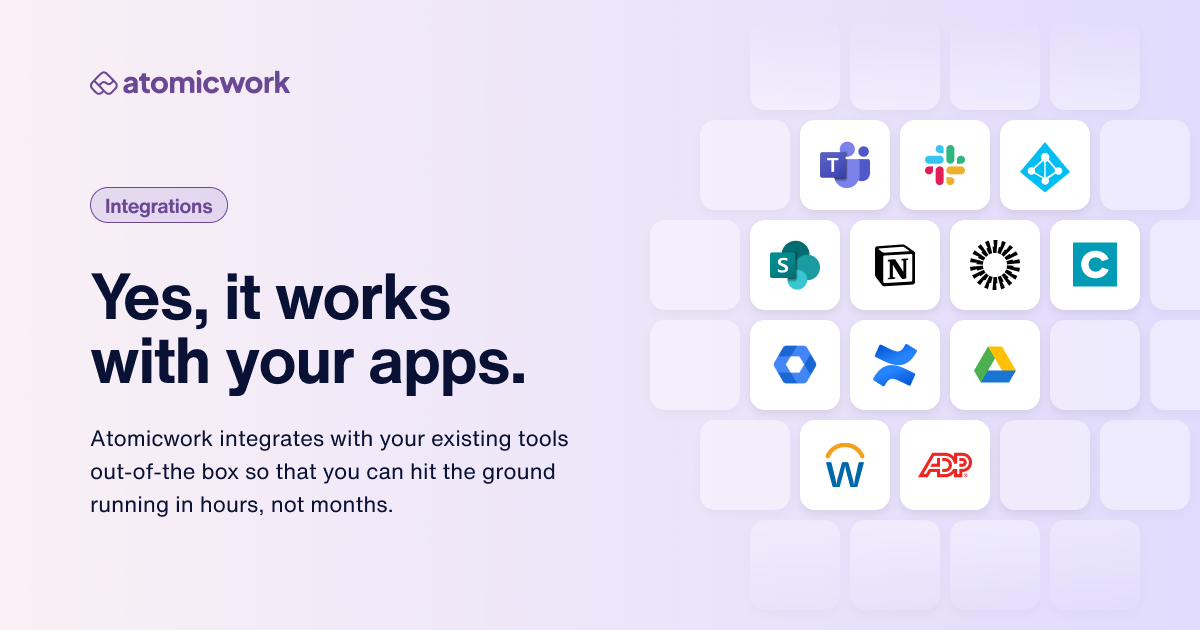 Atomicwork Integrations | Automate internal support across applications